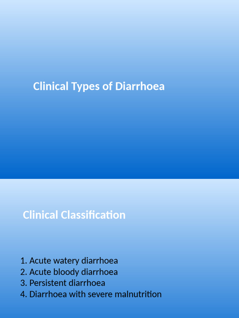 Clinical Types of Diarrhoea | PDF
