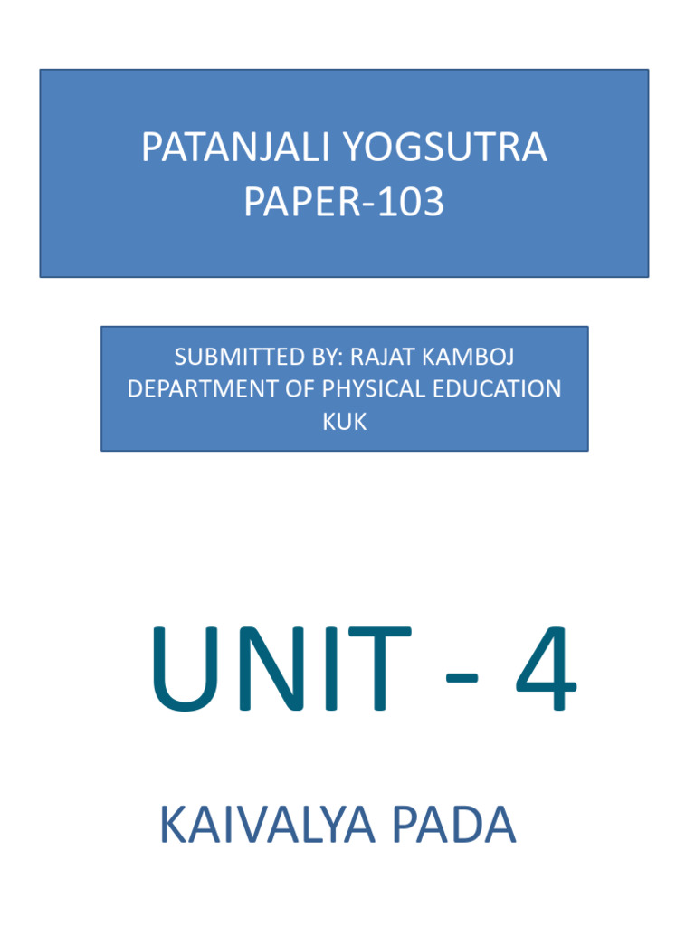 Notes - 4679 - M.A Yoga 103 (Unit-4) | PDF