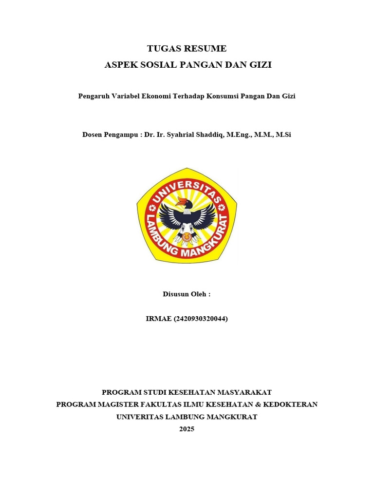 Tugas Resume IRMAE_2420930320044 | PDF