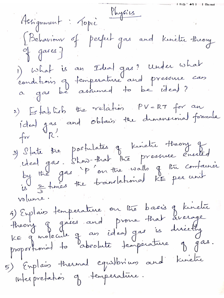 Assignment PHYSICS | PDF