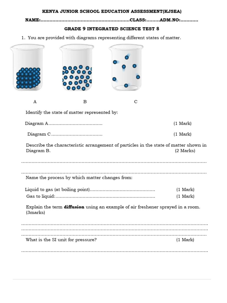 Grade 9 Integrated Science Test Guide | PDF | Physical Sciences | Chemistry