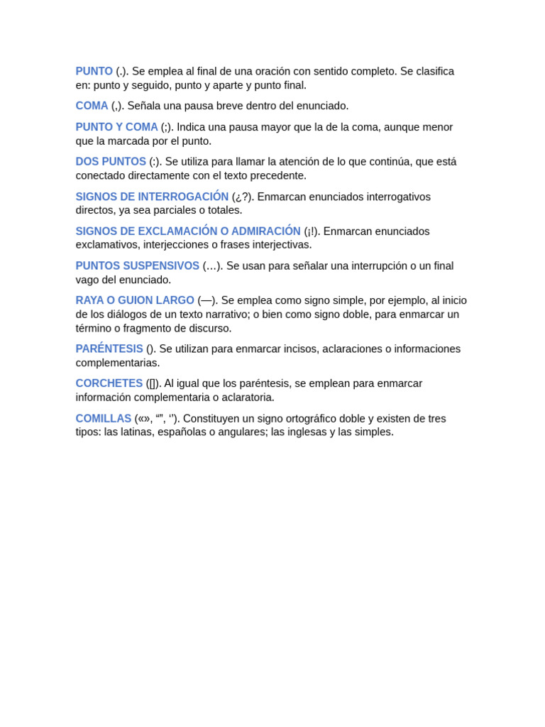 Signos de puntuación y su uso | PDF