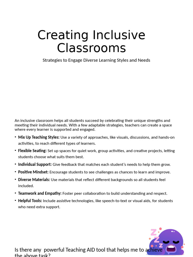 Inclusive Class Room | PDF