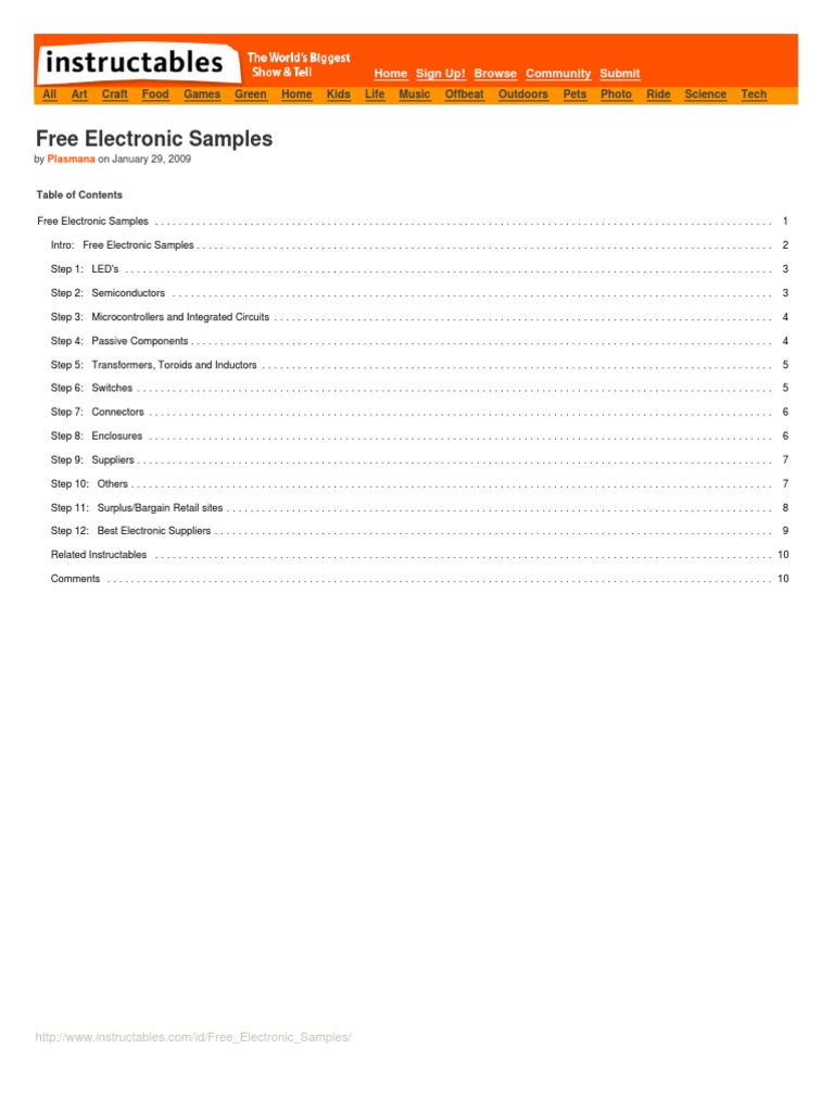 Free Electronics Samples Guide | PDF | Passivity (Engineering ...