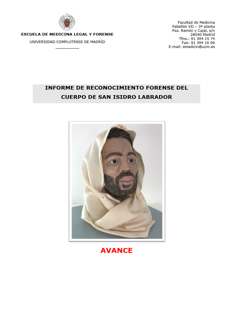 Informe Forense sobre San Isidro Labrador | PDF | Ct Scan