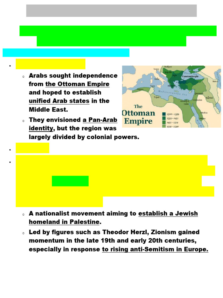 Israeli-Palestinian Conflict Overview (1916-1993) | PDF | Palestine ...