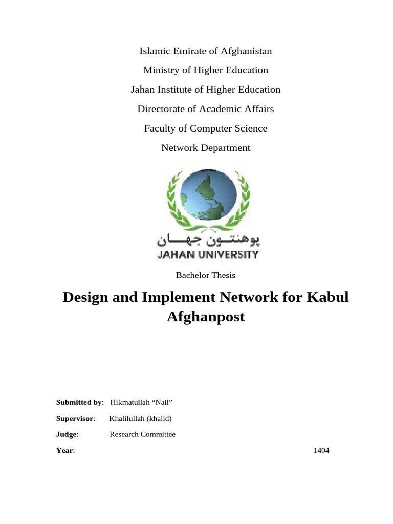 Design and Implement Network For Kabul National Library | PDF | Computer Network | Information ...