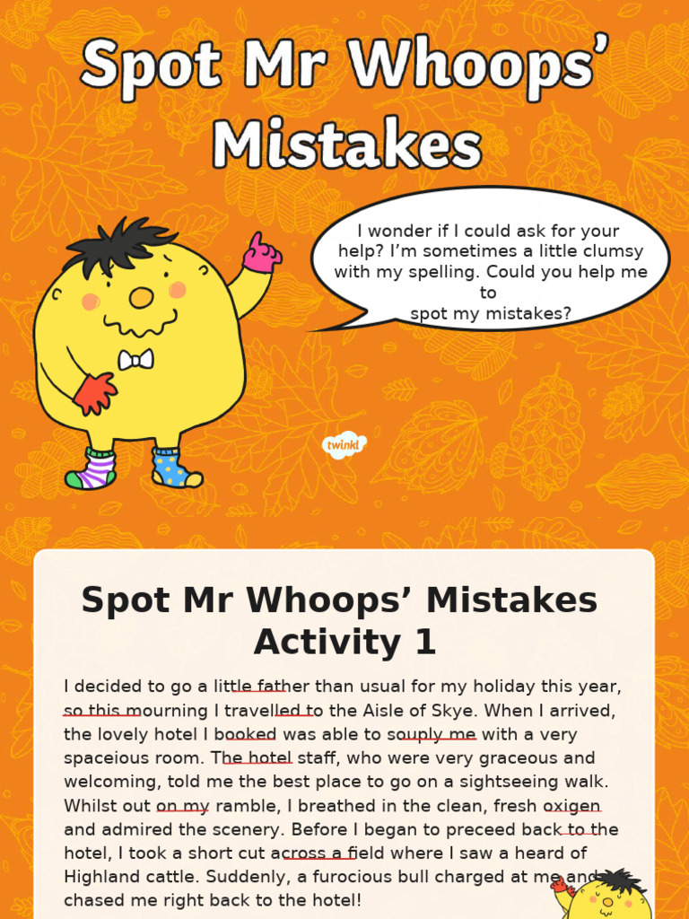Spot MR Whoops Mistakes Presentation | PDF