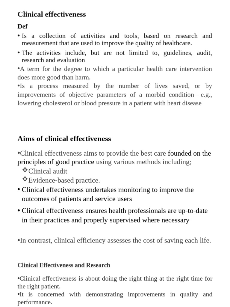 Clinical Effectiveness | PDF | Nursing | Audit