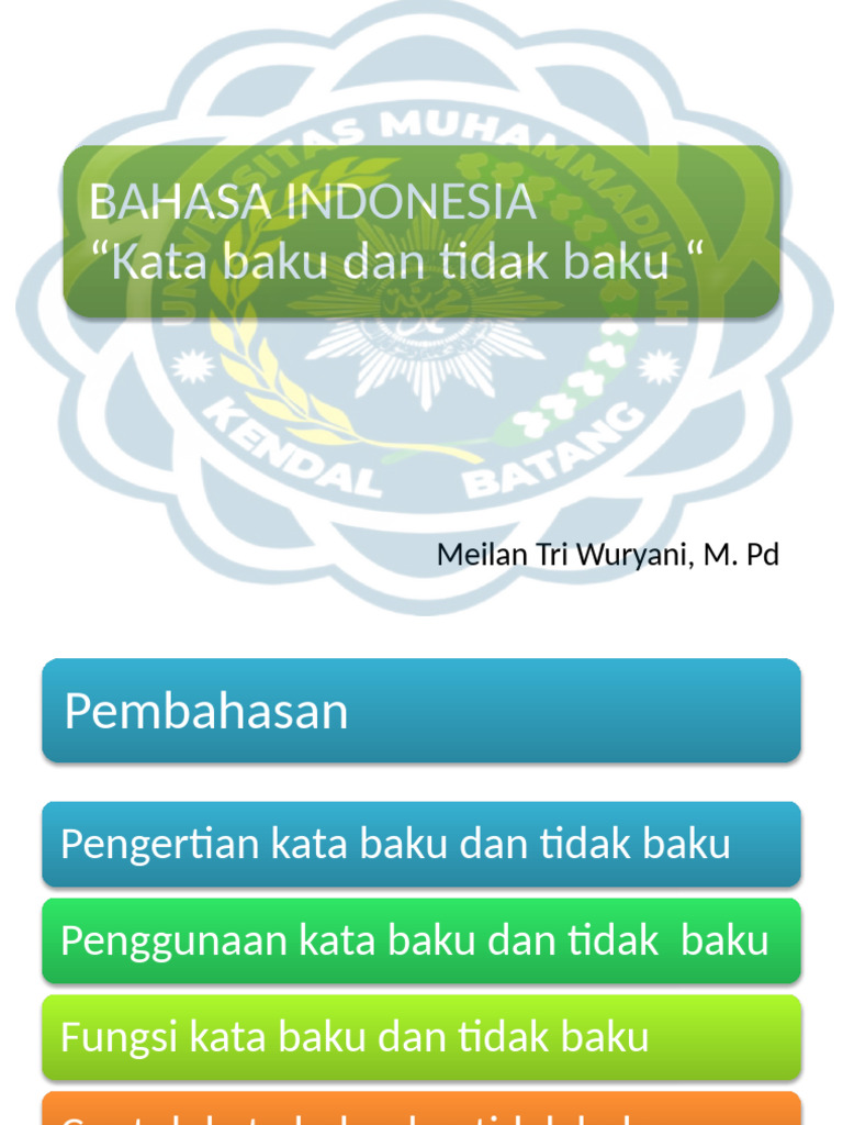 Penggunaan Kata Baku dan Tidak Baku | PDF