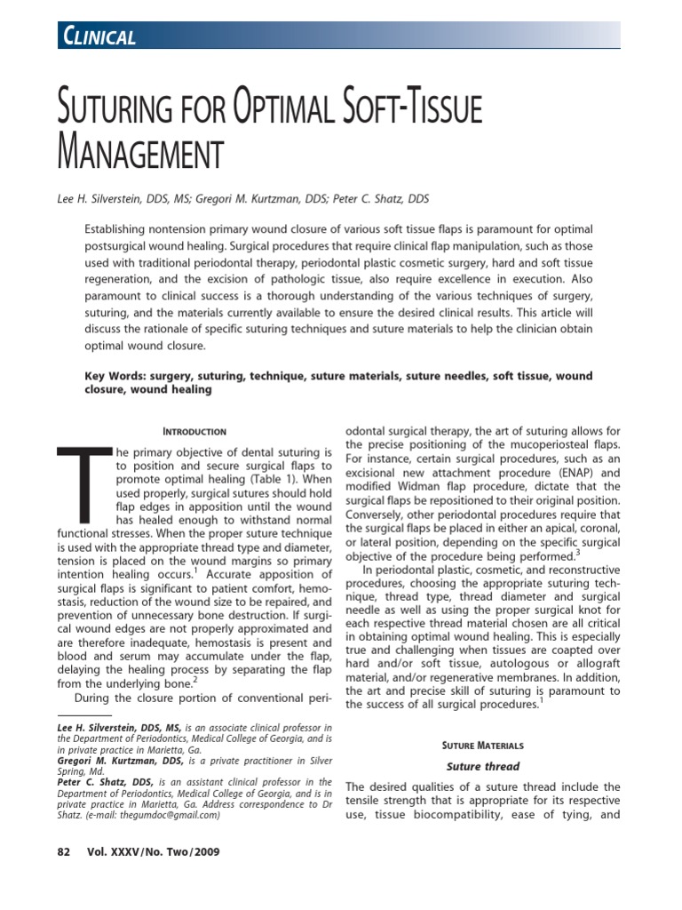 Suturing Techniques For Soft Tissue Management | PDF | Surgical Suture ...