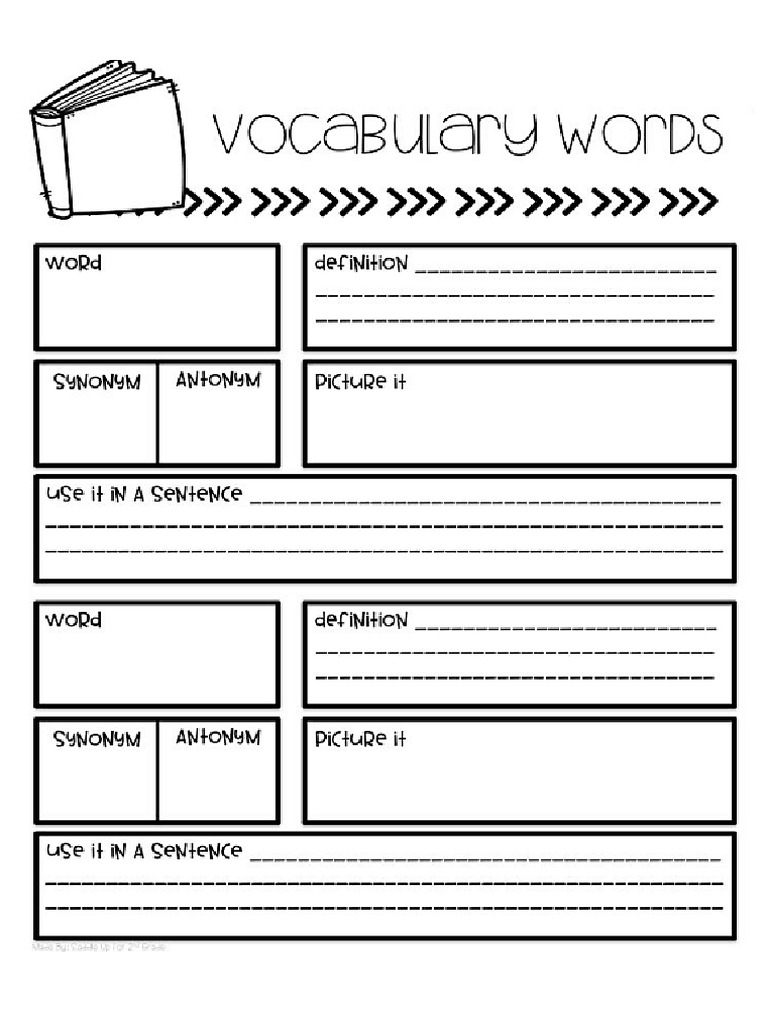 Vocabulary Journal Template | PDF