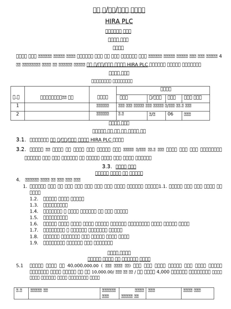 Hira PLC | PDF