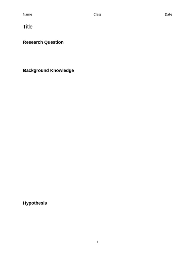 Lab Report Template Blank | PDF