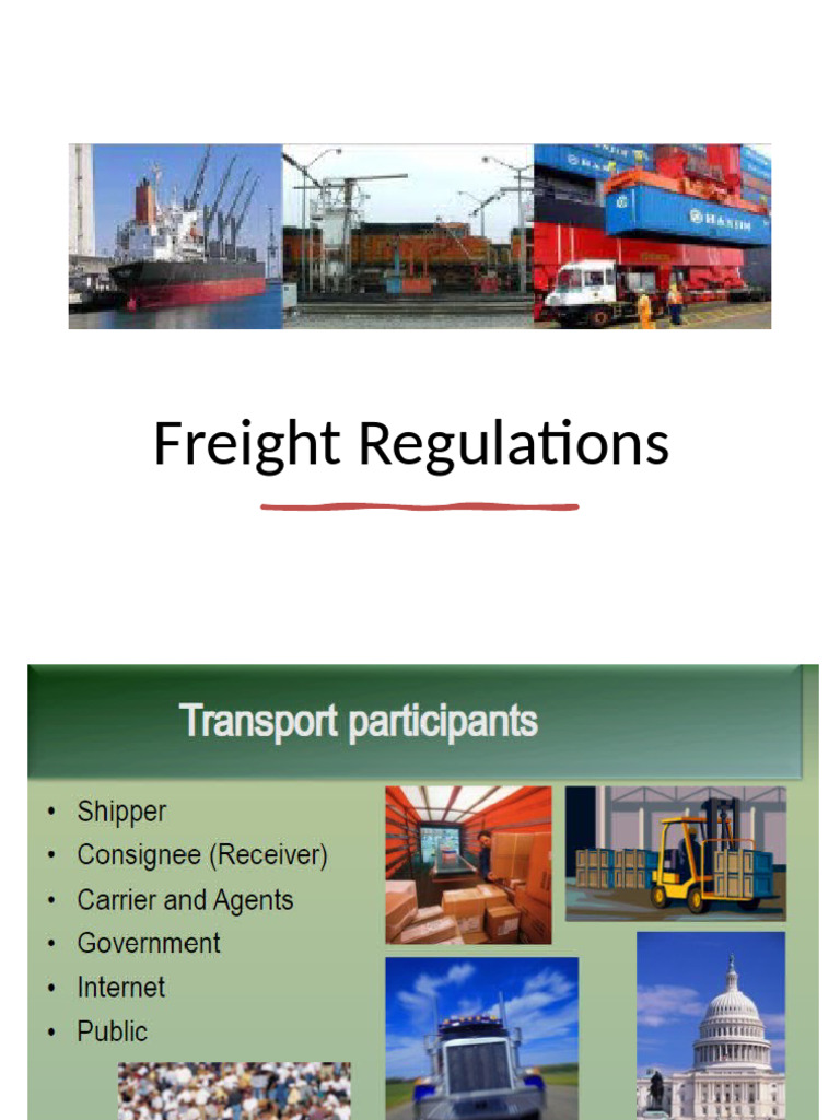 Freight Transport Regulations Overview | PDF