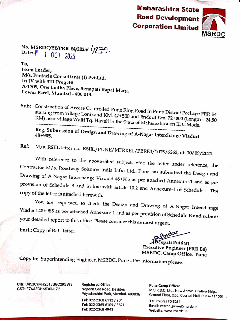 2025.10.01 - 4279 - MSRDC To TL, Design and Drawing of ANagar ...