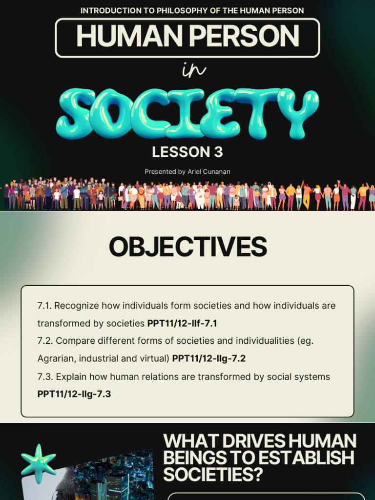Lesson 3 Human Person in Society | PDF | Social Contract | Society