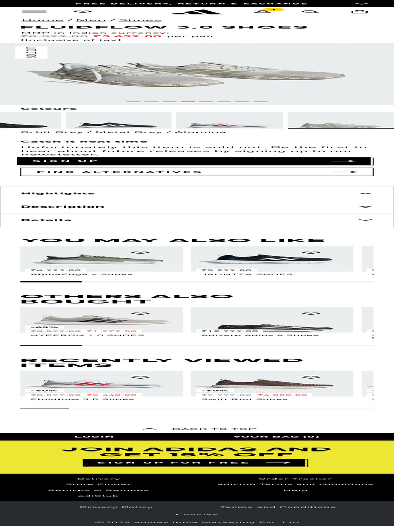 Fluidflow 3.0 Shoes - Adidas India | PDF