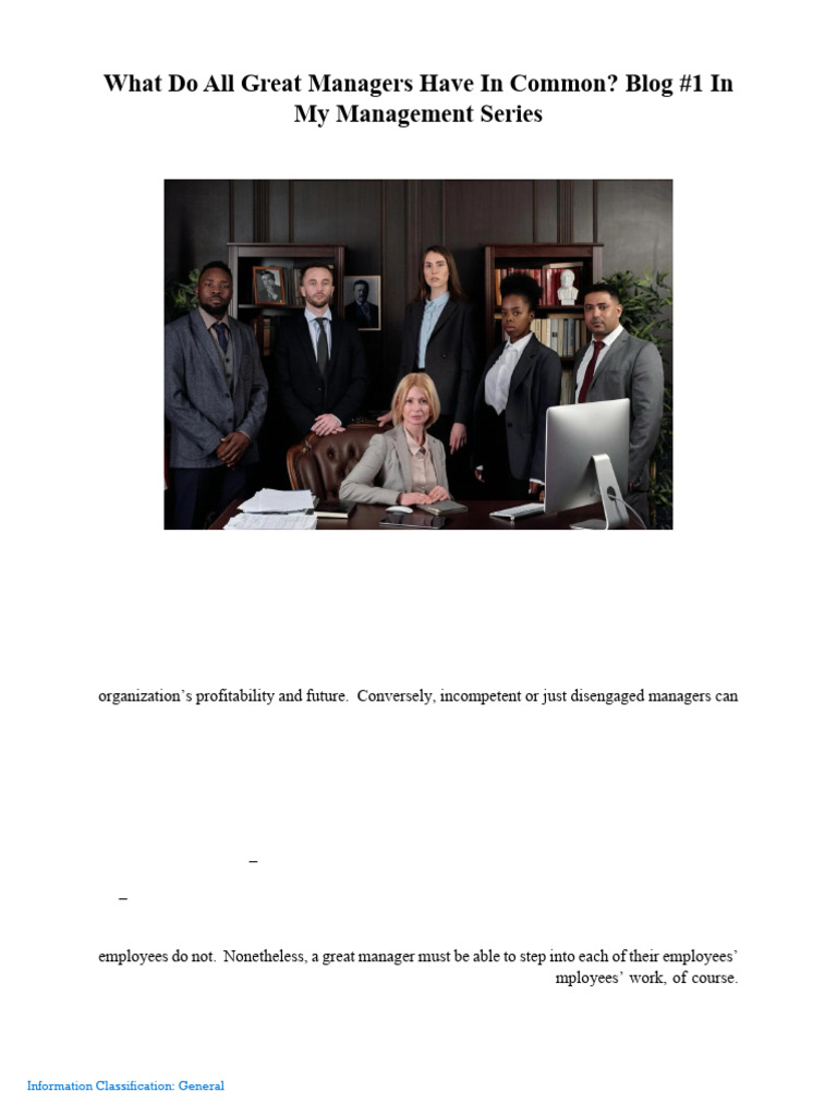 Great Managers Have in Common | PDF | Leadership | Employment