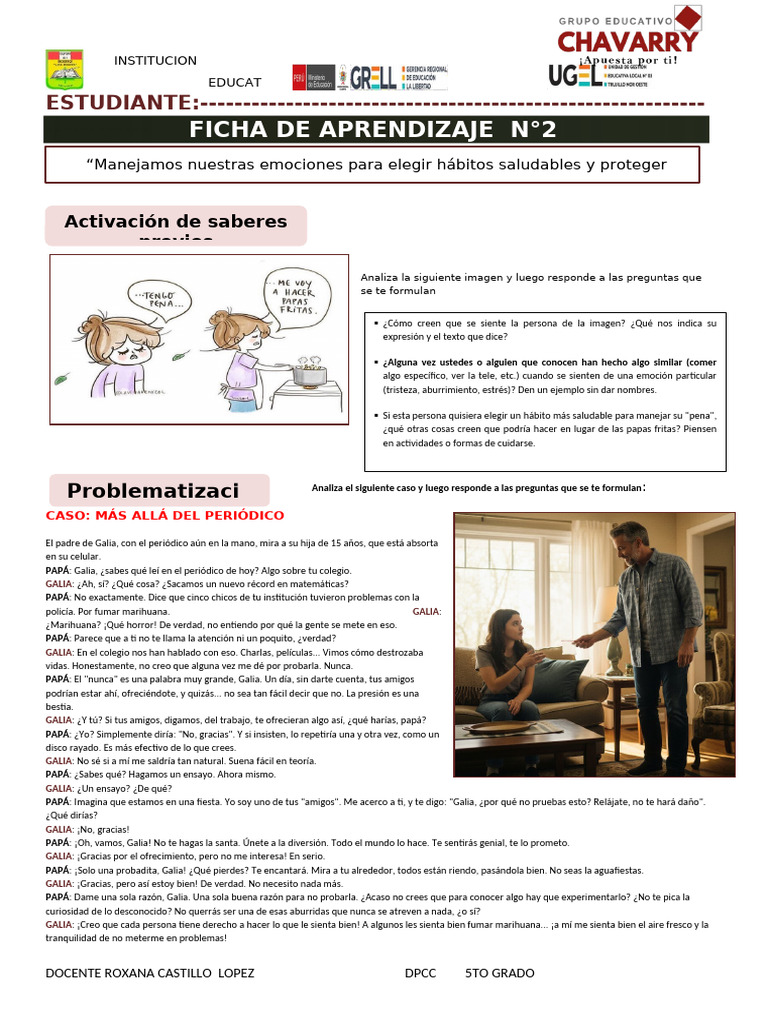 Ficha N°2 - U6 5° HABITOS | PDF | Alimentos | Depresión (estado de ánimo)