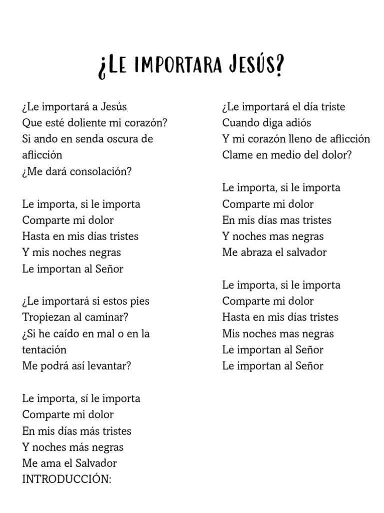 Le Importará Jesus | PDF