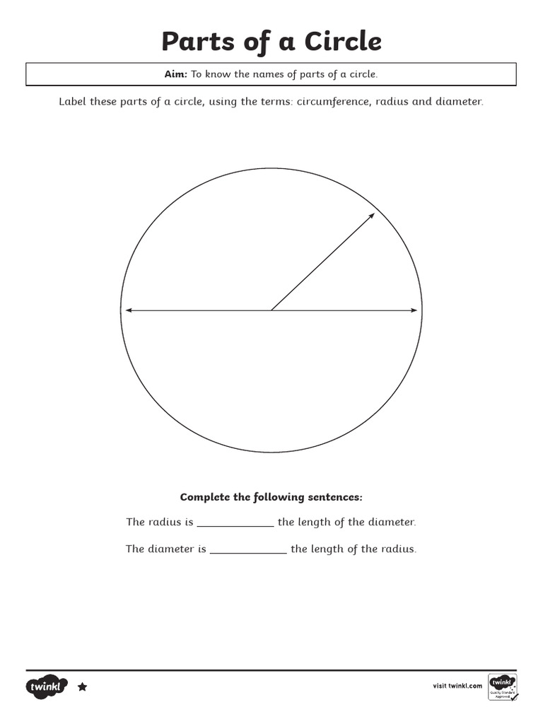 Labeling Parts of a Circle Worksheet | PDF