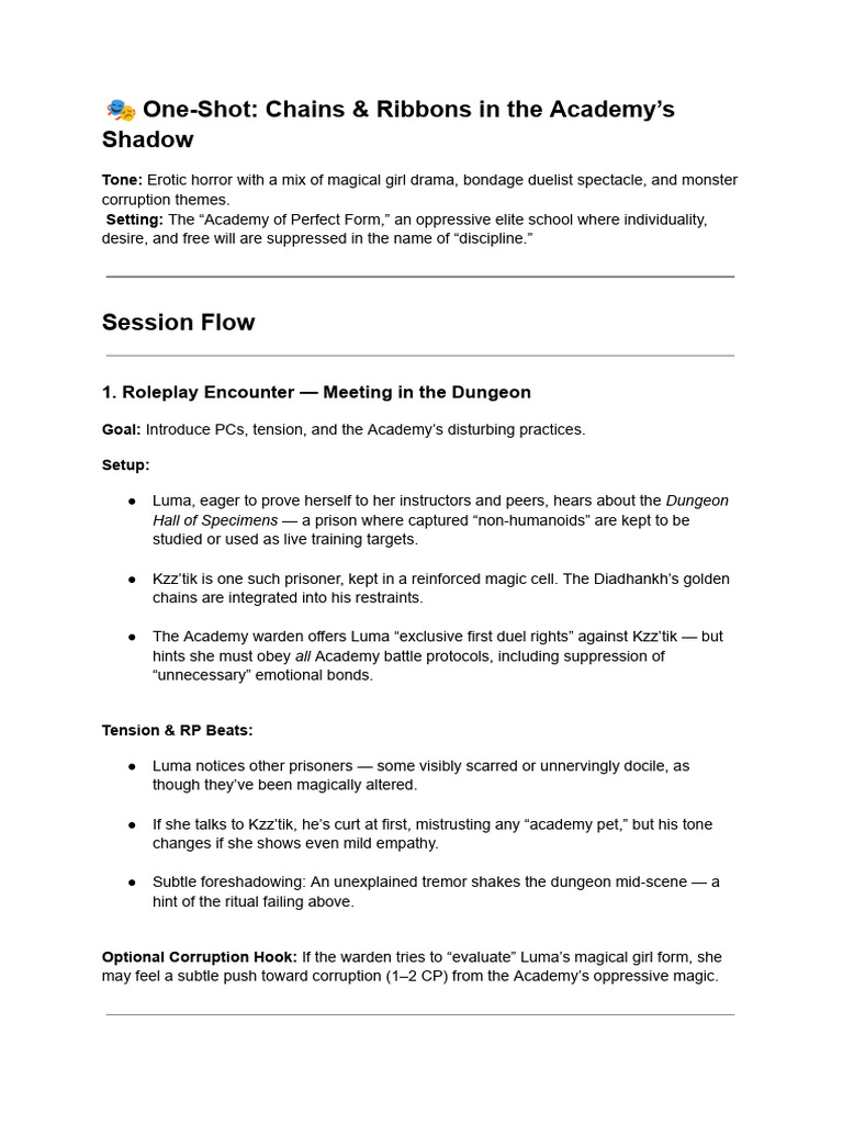 ? One-Shot - Chains & Ribbons in The Academy's Shadow | PDF