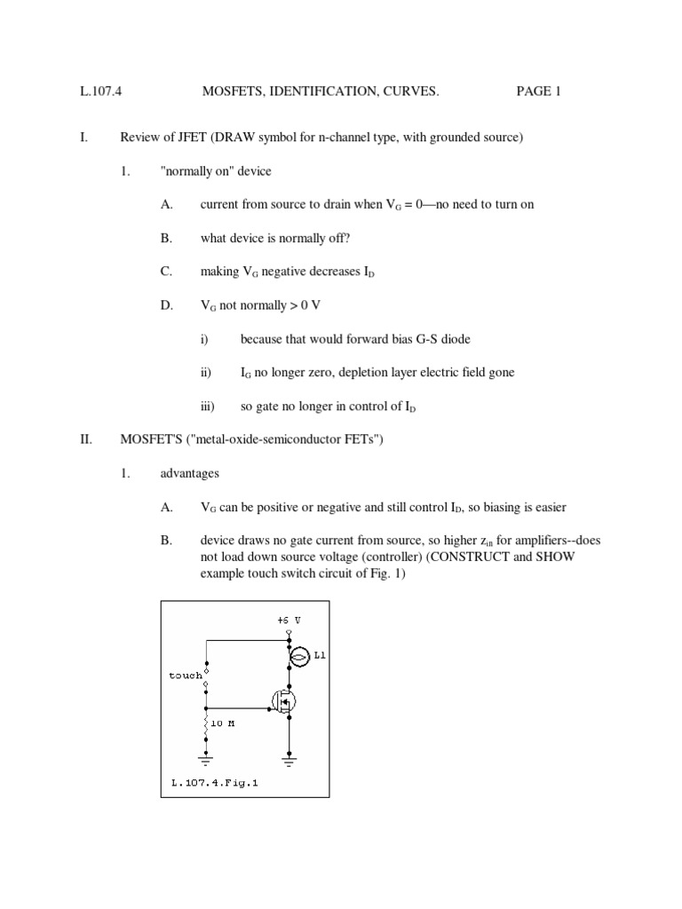 MOSFET Identification and Characteristics | PDF | Field Effect ...