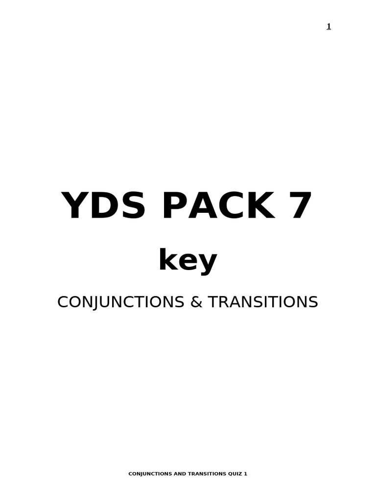 Yds Pack 7 Conjunctions - Key | PDF