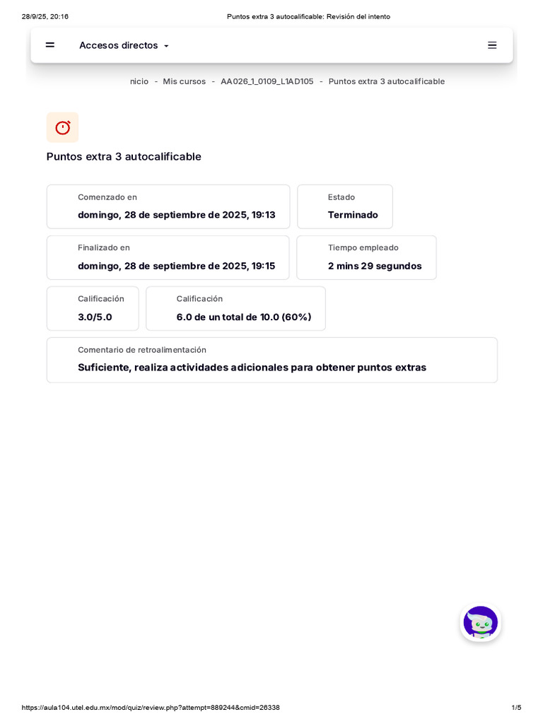 Puntos Extra 3 Autocalificable - Revisión Del Intento | PDF | Business ...
