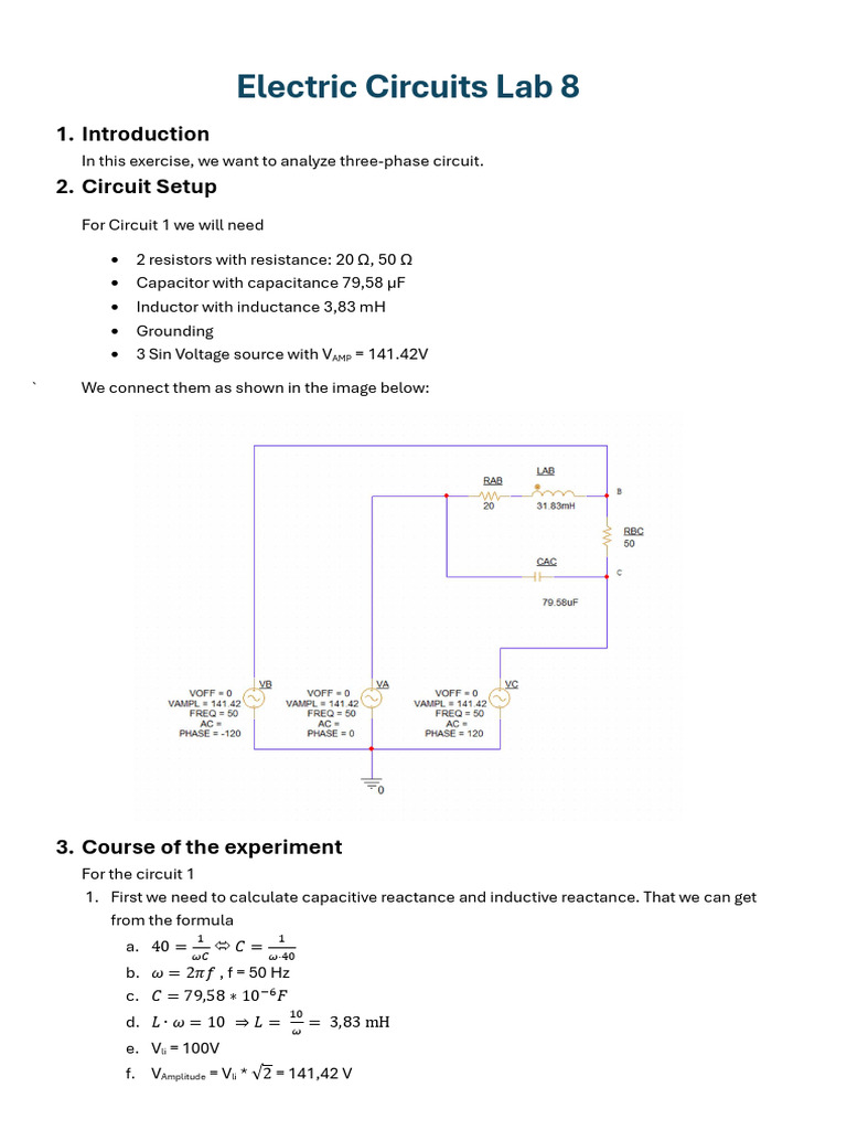 Electric Circuits Lab 8 V2 | PDF | Electrical Network | Capacitor