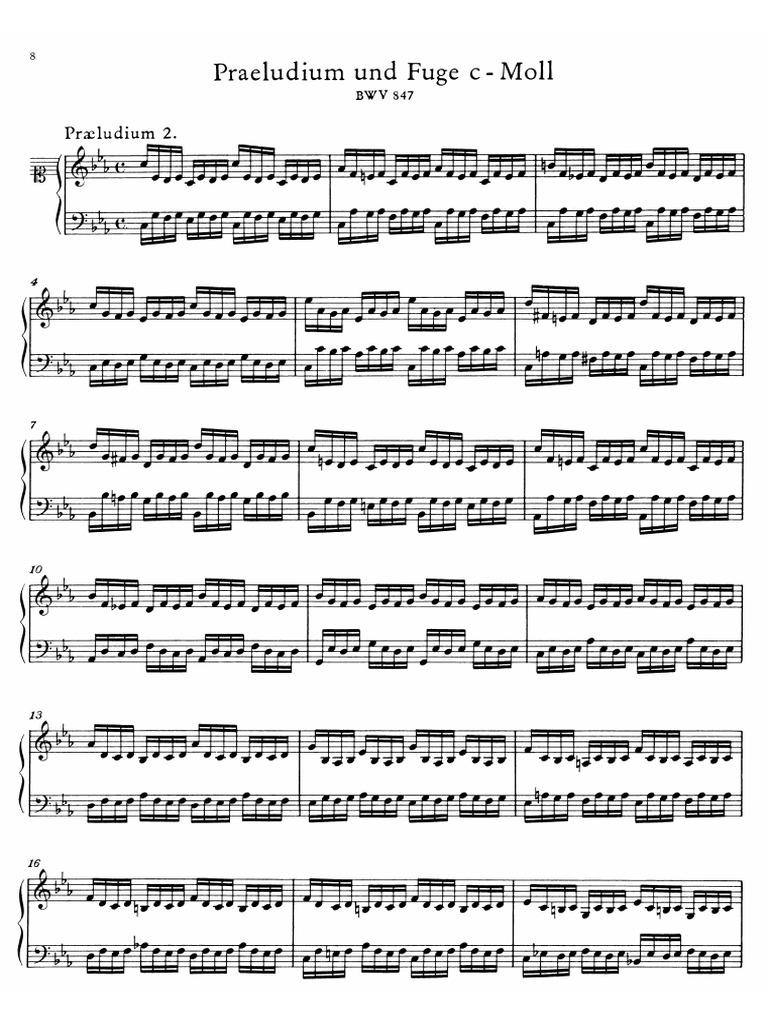 BWV 847 (WTC 1) Dó Menor No. 2 (Urtext) | PDF