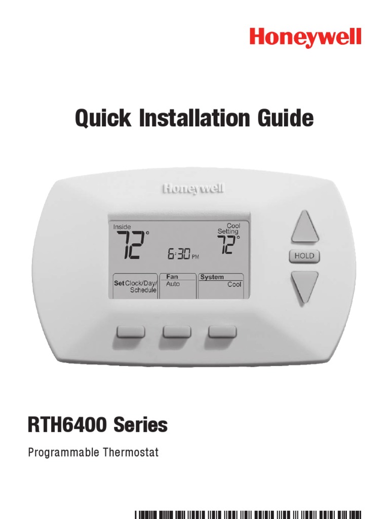 Quick Installation Guide: RTH6400 Series | PDF | Automatic Control ...