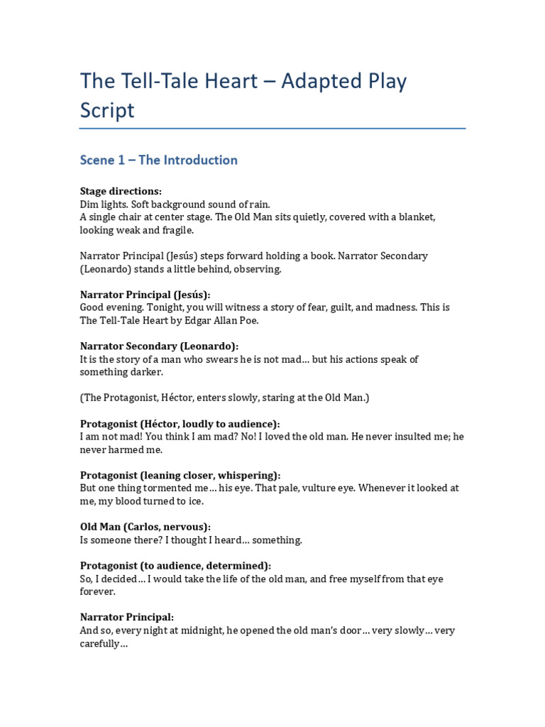 The Tell-Tale Heart Play Script | PDF