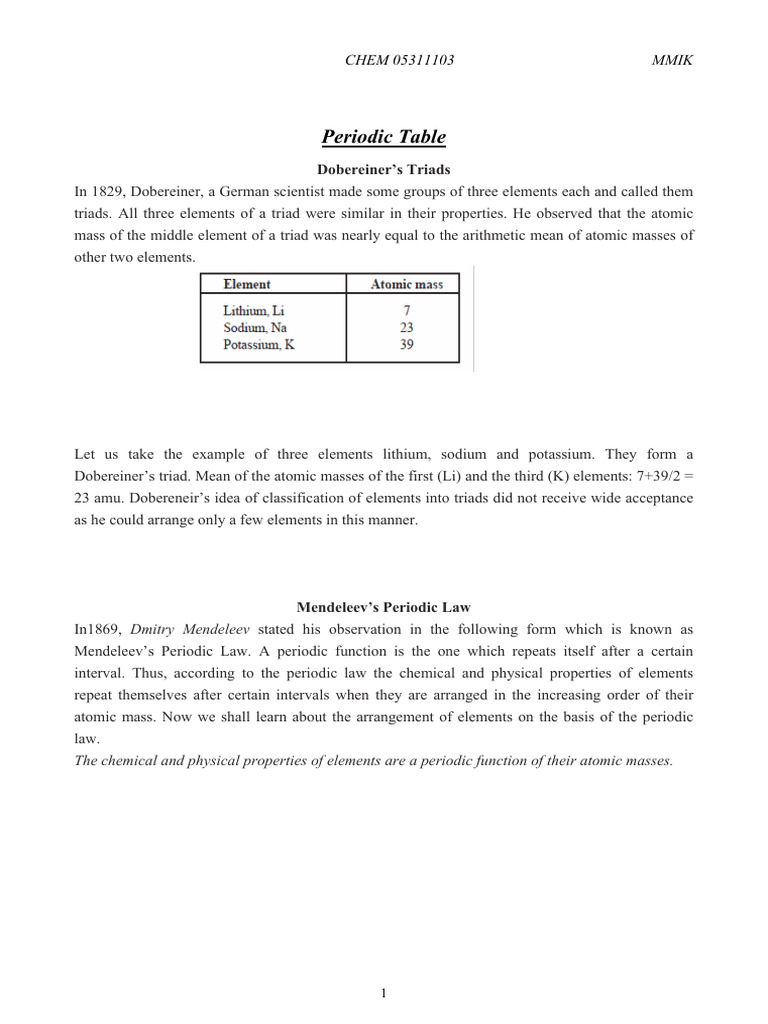 Periodic Table MMIK | PDF | Periodic Table | Chemical Elements