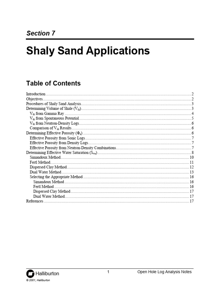 Hall Shaly Sand | PDF | Porosity | Shale