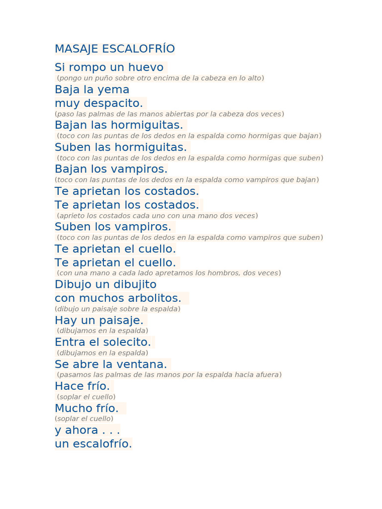 Masaje Escalofrío | PDF