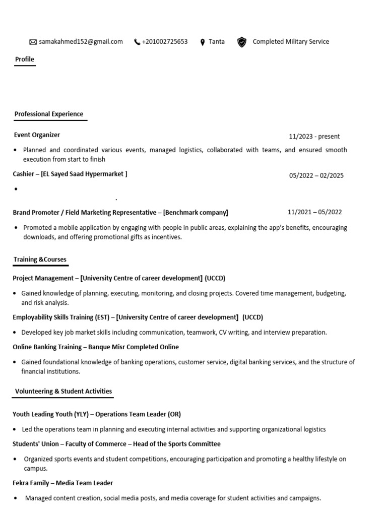 Event Organizer and Cashier Experience | PDF | Business | Economies