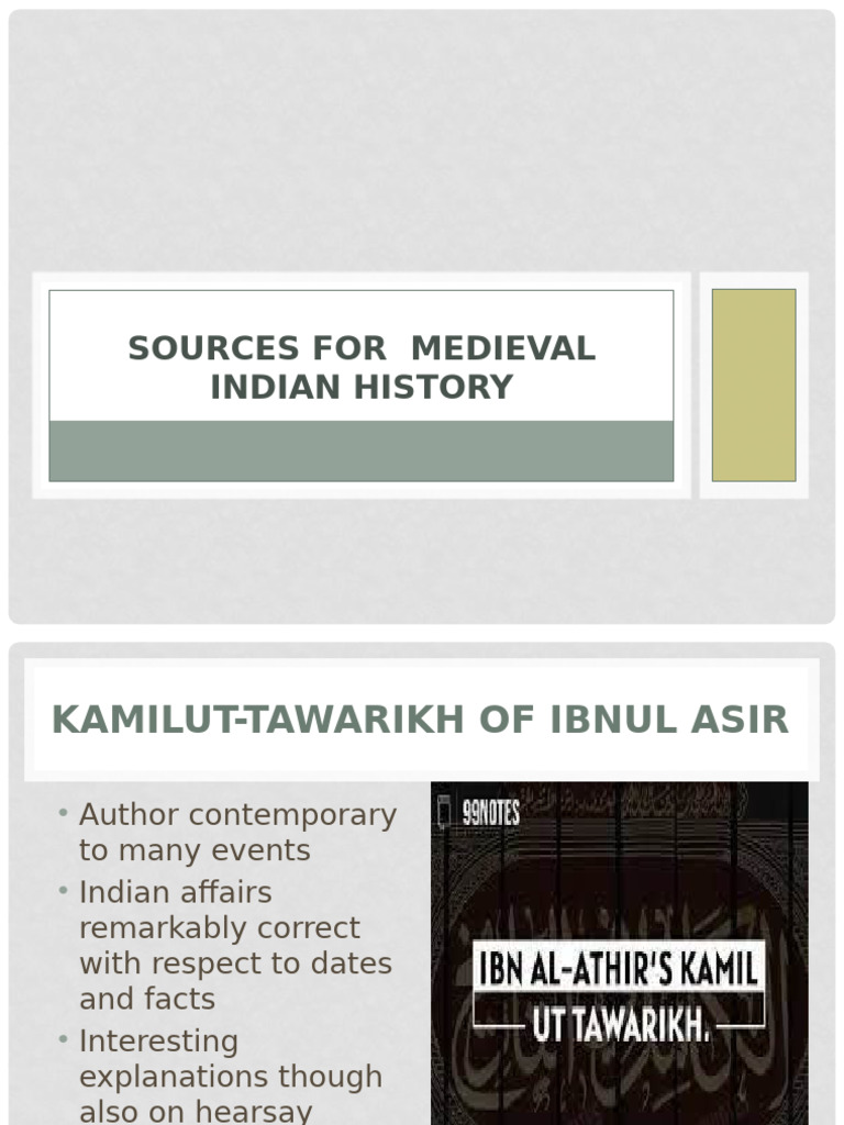 Sources for Medieval Indian History | PDF