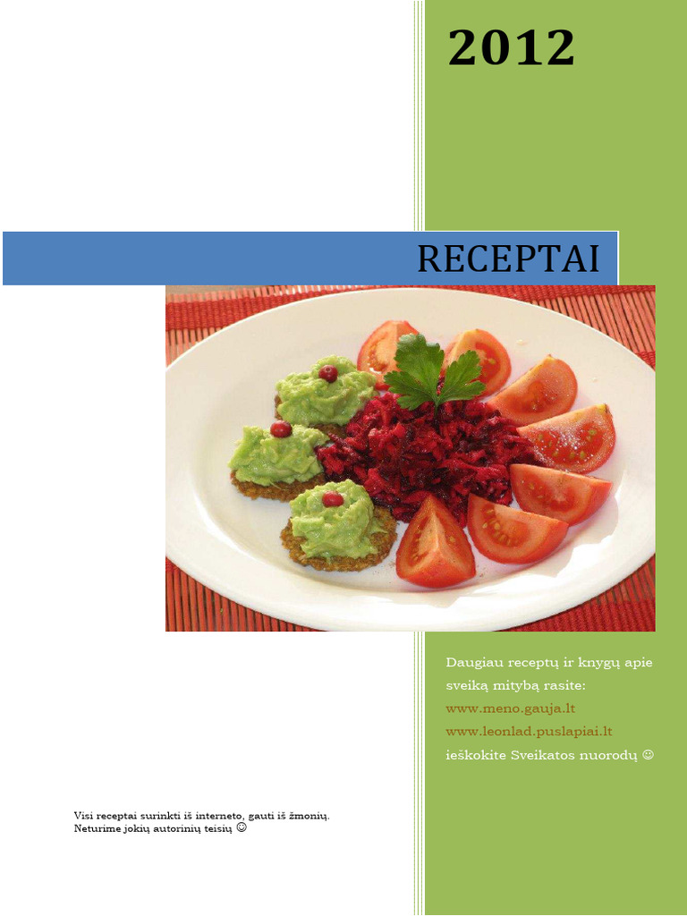 Žaliavalgiški Receptai (LT) | PDF