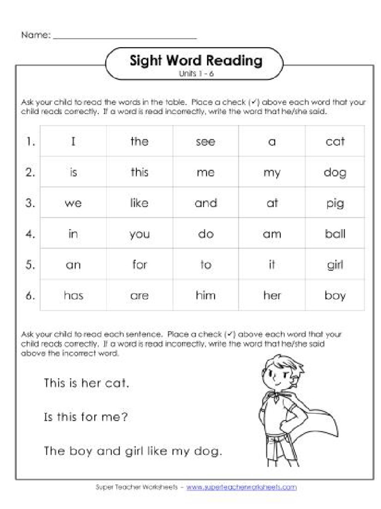 Sight Words 6 | PDF