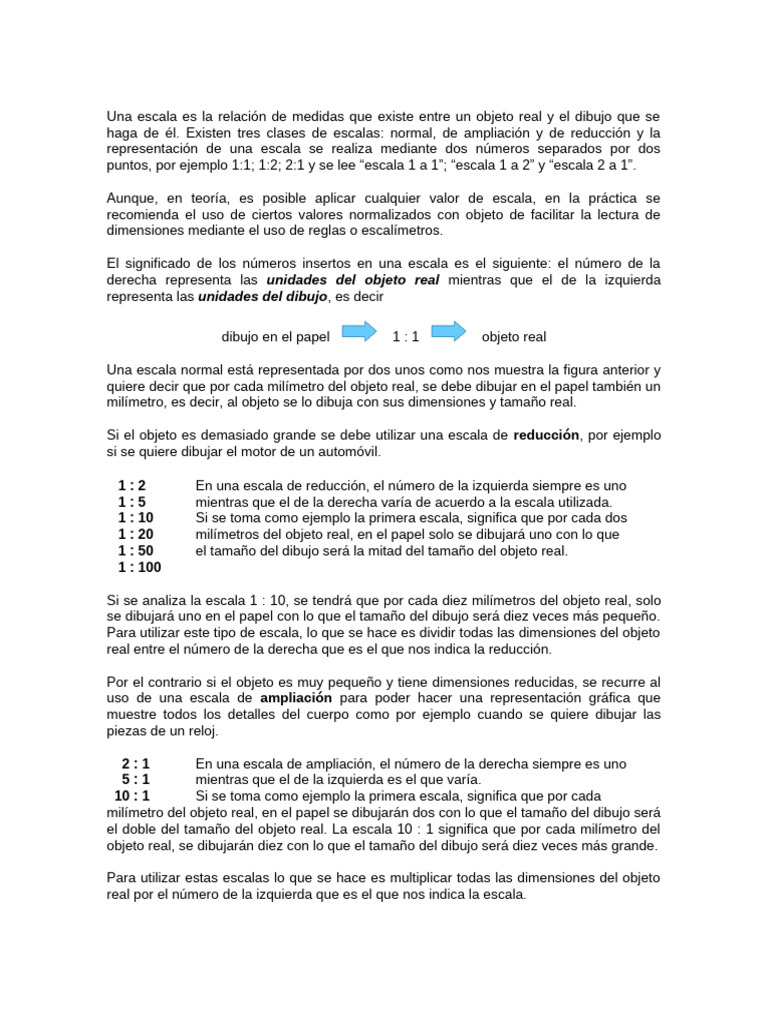 Tipos de Escalas en Dibujo Técnico | PDF | Dibujo