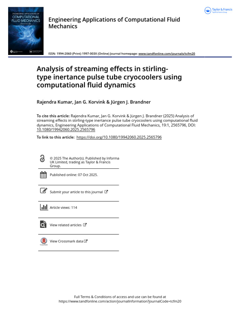 Analysis of Streaming Effects in Stirling-Type Inertance Pulse Tube ...