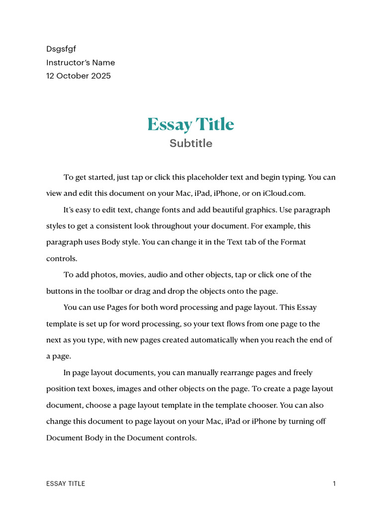 Guide to Using Pages for Essays | PDF