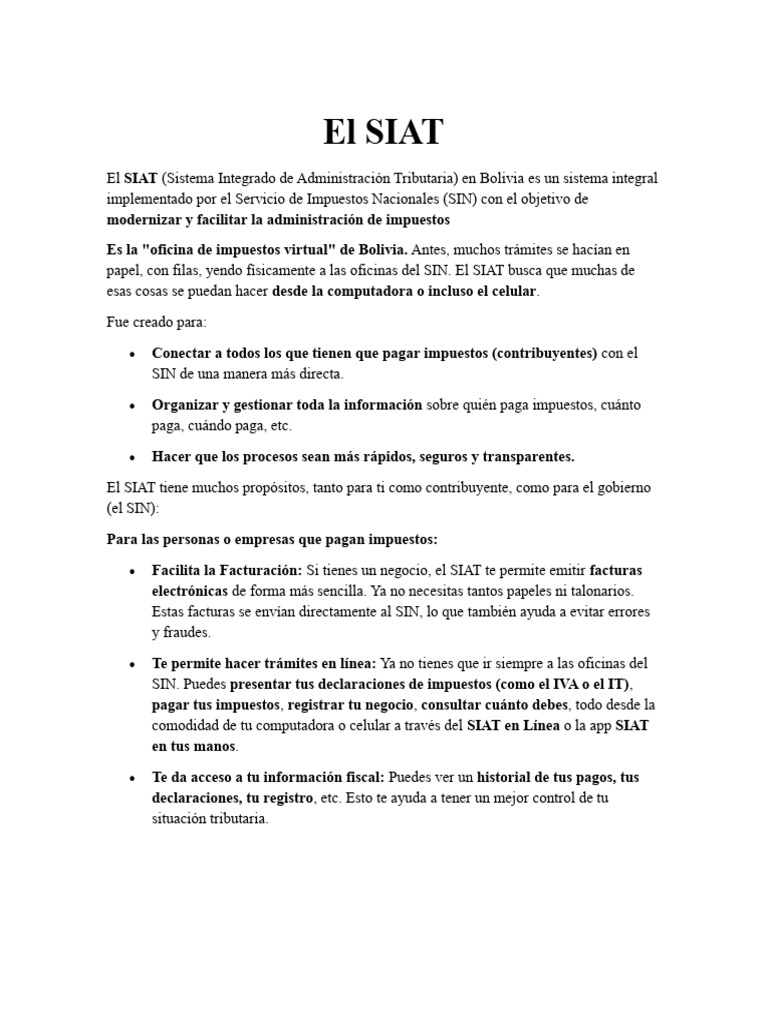 El SIAT | PDF | Impuestos | Factura
