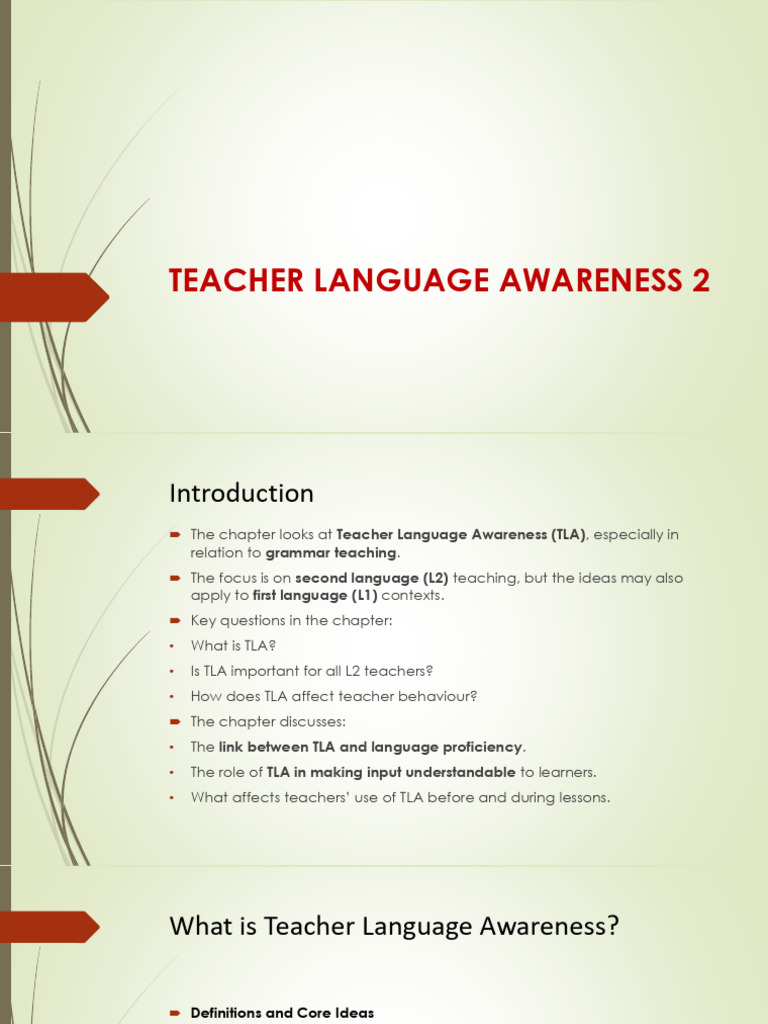 Teacher Language Awareness 2 | PDF | Second Language | Cognitive Psychology
