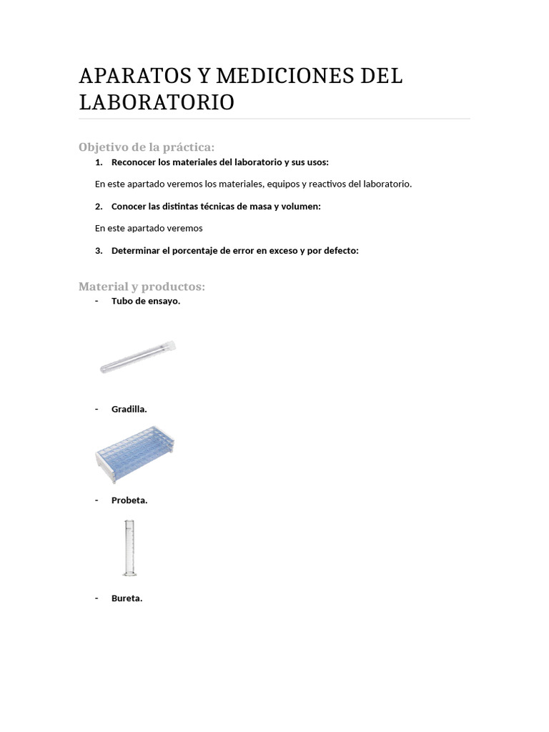 Aparatos y Mediciones Del Laboratorio | PDF | Laboratorios