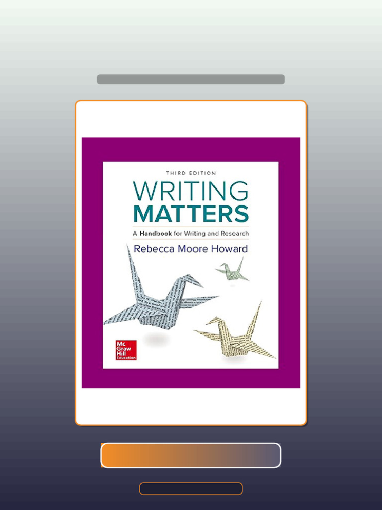 Authorized Writing Matters A Handbook For Writing and Research 3rd ...