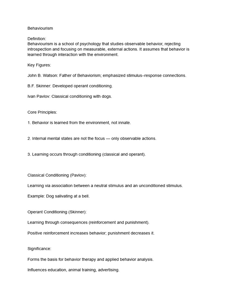 Unit 2 Schools and Systems | PDF | Behaviorism | Classical Conditioning