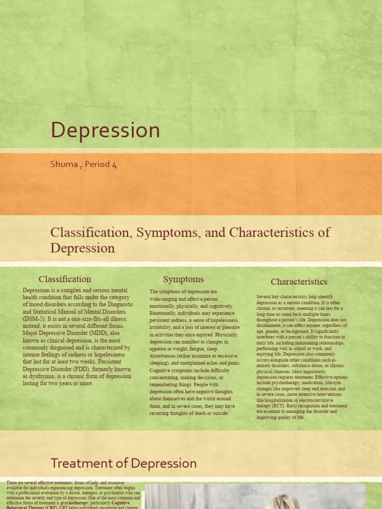 U5 L3. Mental Health Disorder Presentation | PDF | Major Depressive ...